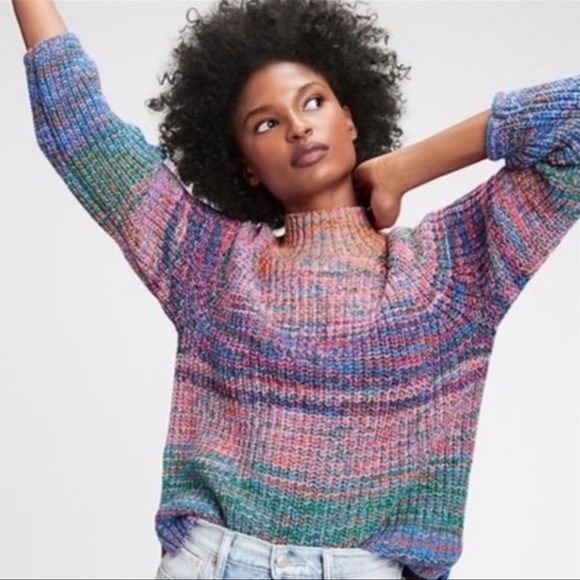 GAP | Sweaters | Iso Multicolor Gap Sweater Can Be Turtleneck Or Scoop Neck M L Or Xl | Poshmark
